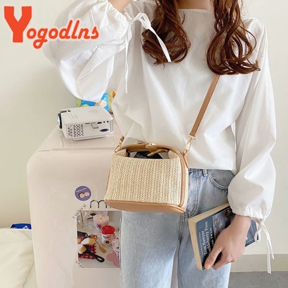 yogdlins | Bags | New Cute Cream Straw Handshoulder Bag | Poshmark